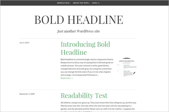 Bold Headline WordPress Theme | WP Daily Themes